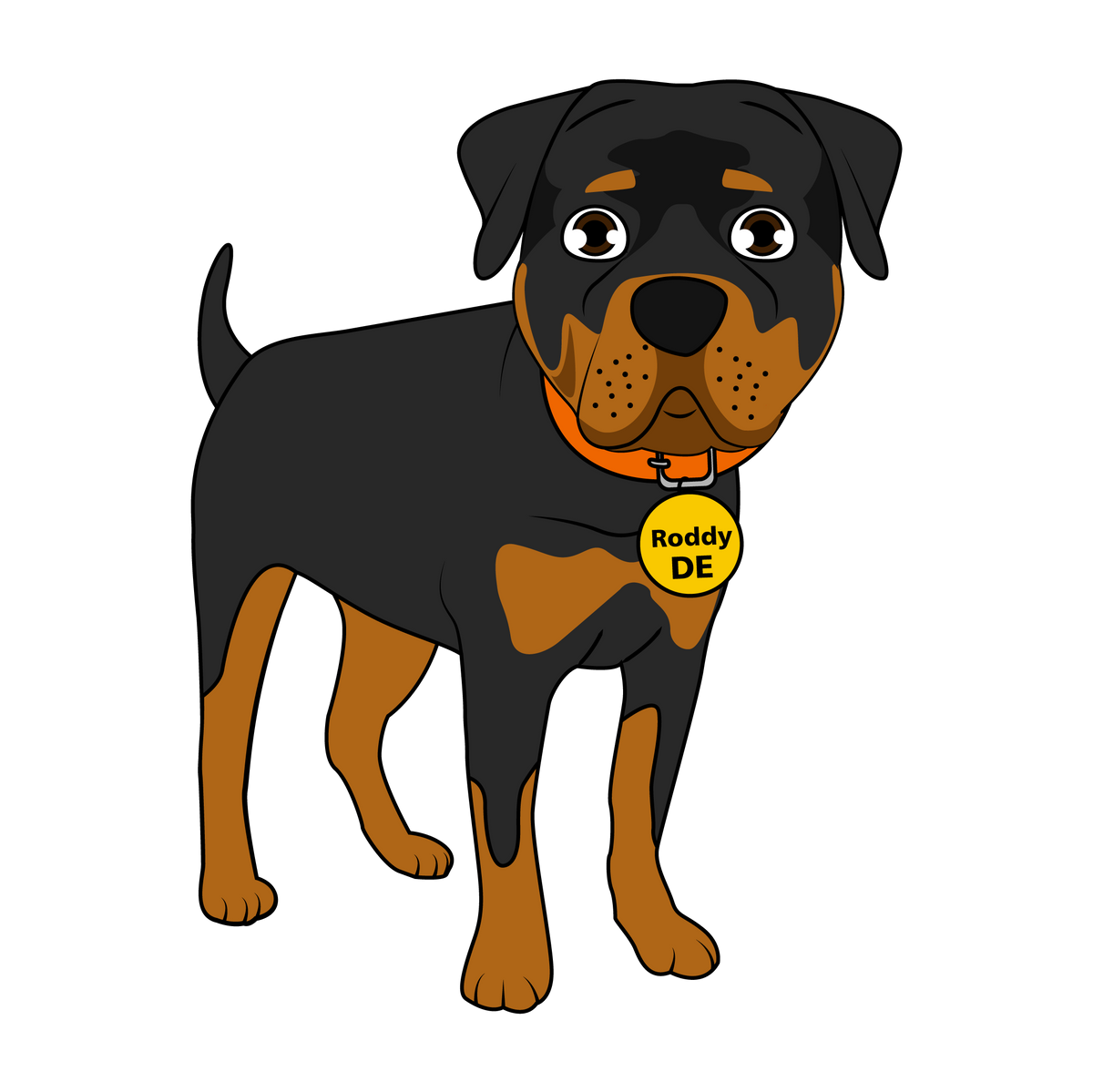 Rottweiler Dog Character Team Perro Collection (Roddy)